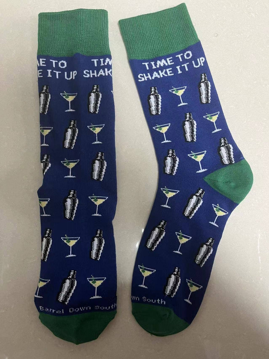 Time To Shake It Up Martini Socks – Team Cocktail