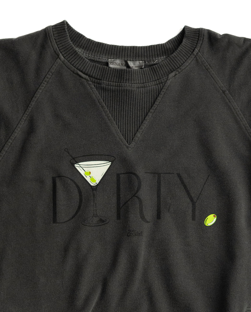 DIRTY Martini. Ladies Terry Crew Sweatshirt – Team Cocktail